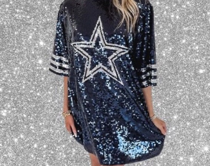 Star Sequin Jersey Dress, Star Shirt, Star Football Fan, Football Jersey, Football Sunday Outfit ...