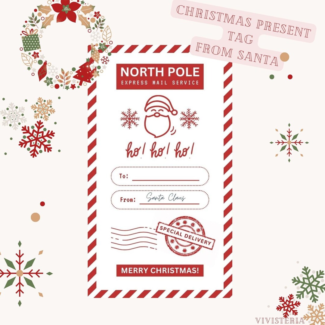 Christmas Present Tag, Tag From Santa Claus, Gift Tag - Etsy