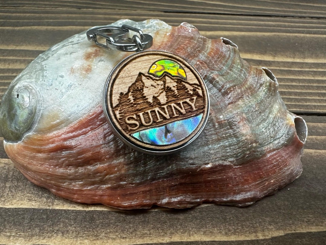 Custom Engraved Wood Dog Tag With Stunning Abalone Shell Inlay - Etsy