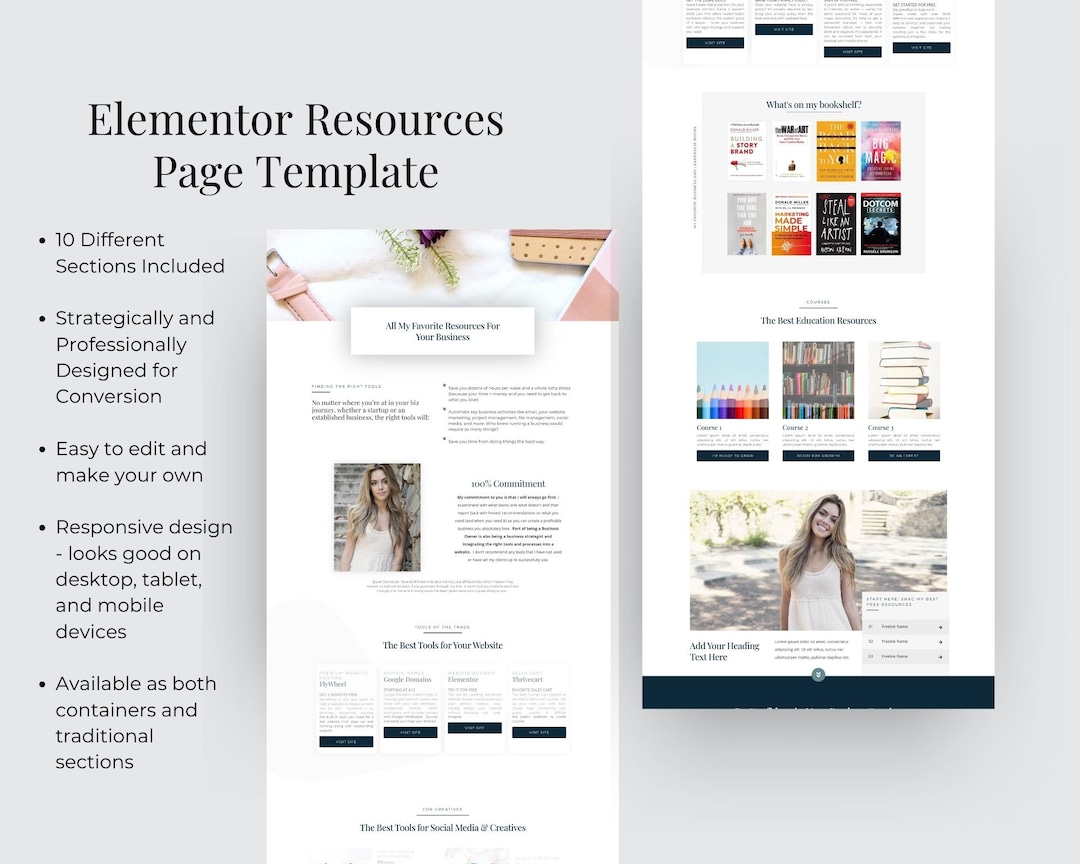 Elementor Resources Page Template - Etsy