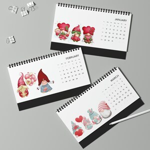 Desktop Calendar (2025 Grid),gnome Inspired, Gnome Collectors, Gnome ...