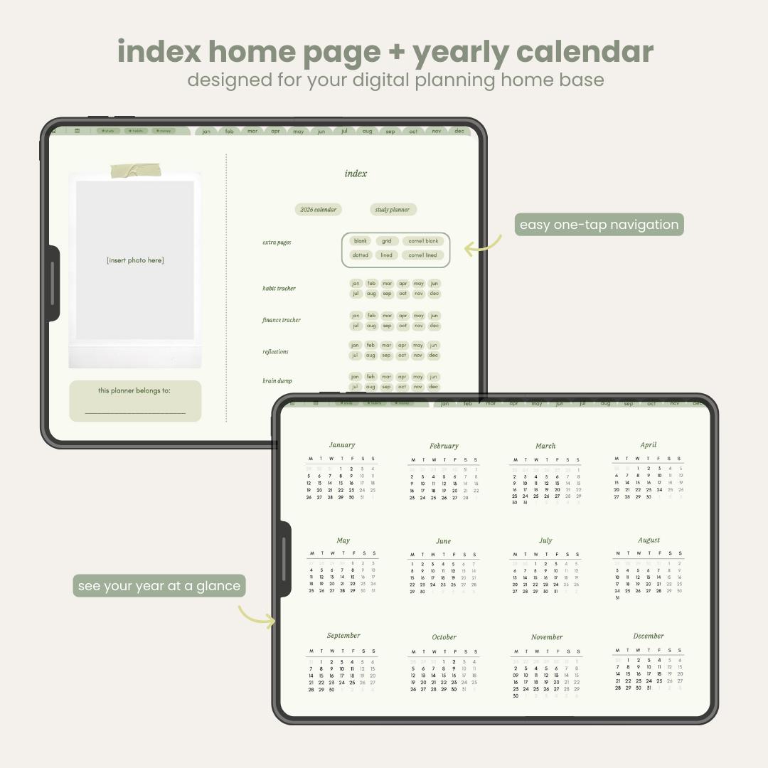 2026 Digital Planner | Fully Hyperlinked Planner | Monthly, Weekly ...