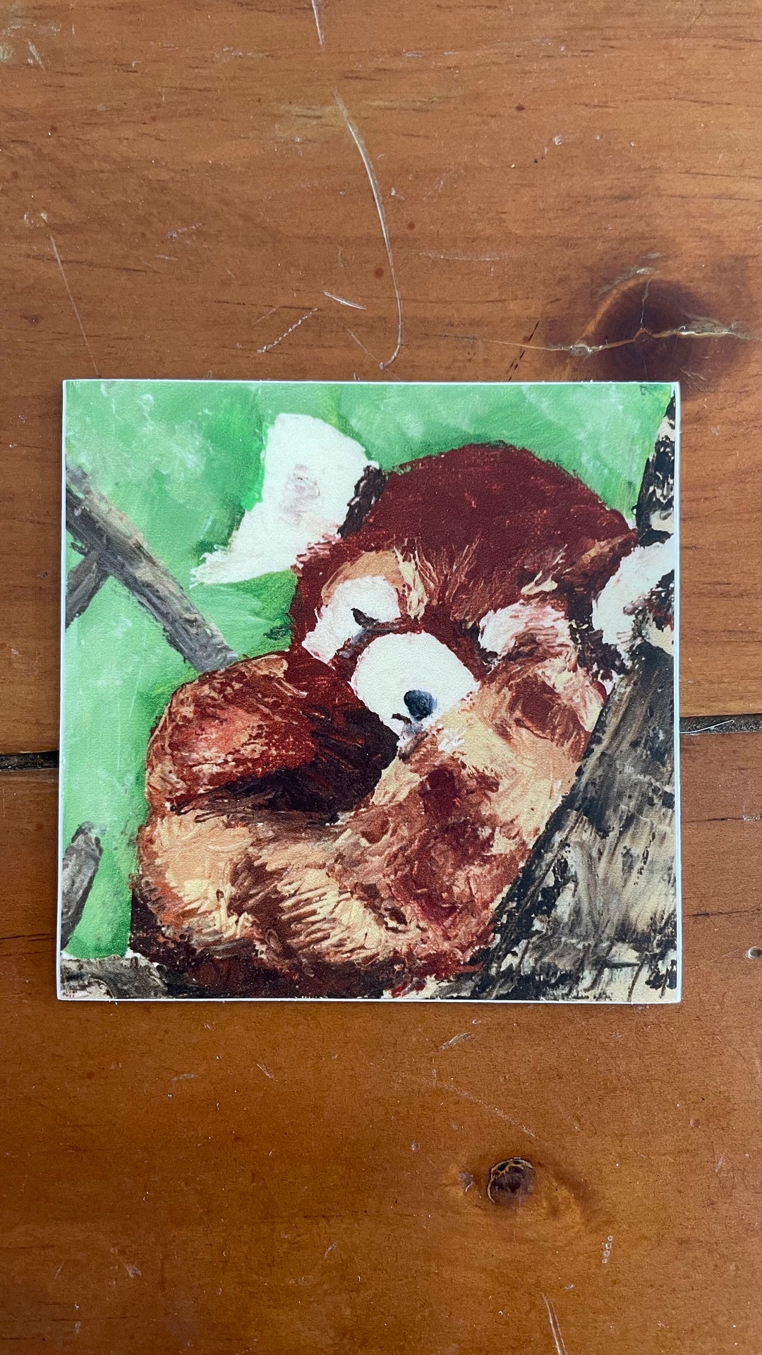 Sleepy Red Panda Sticker - Etsy