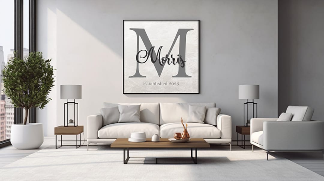 Personalized Family Name Wall Art – Custom Monogram Print With ...