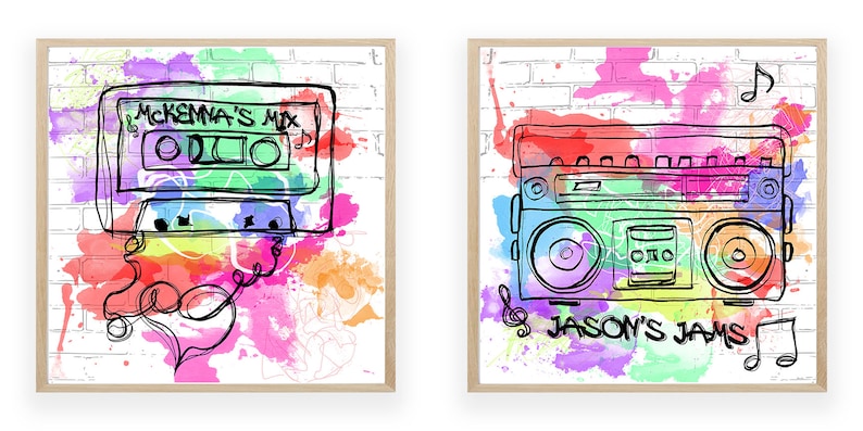 Rainbow Hip Hop Theme Art for Kid's Room, Playroom, Classroom With ...