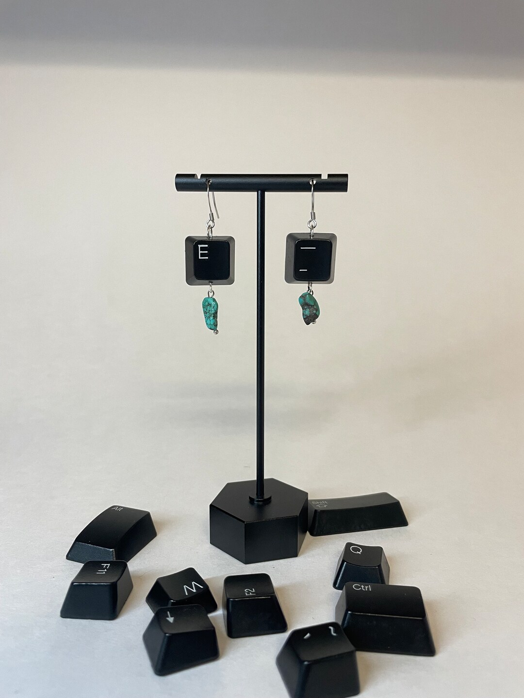Computer Keyboard Key & Turquoise Earrings - Etsy