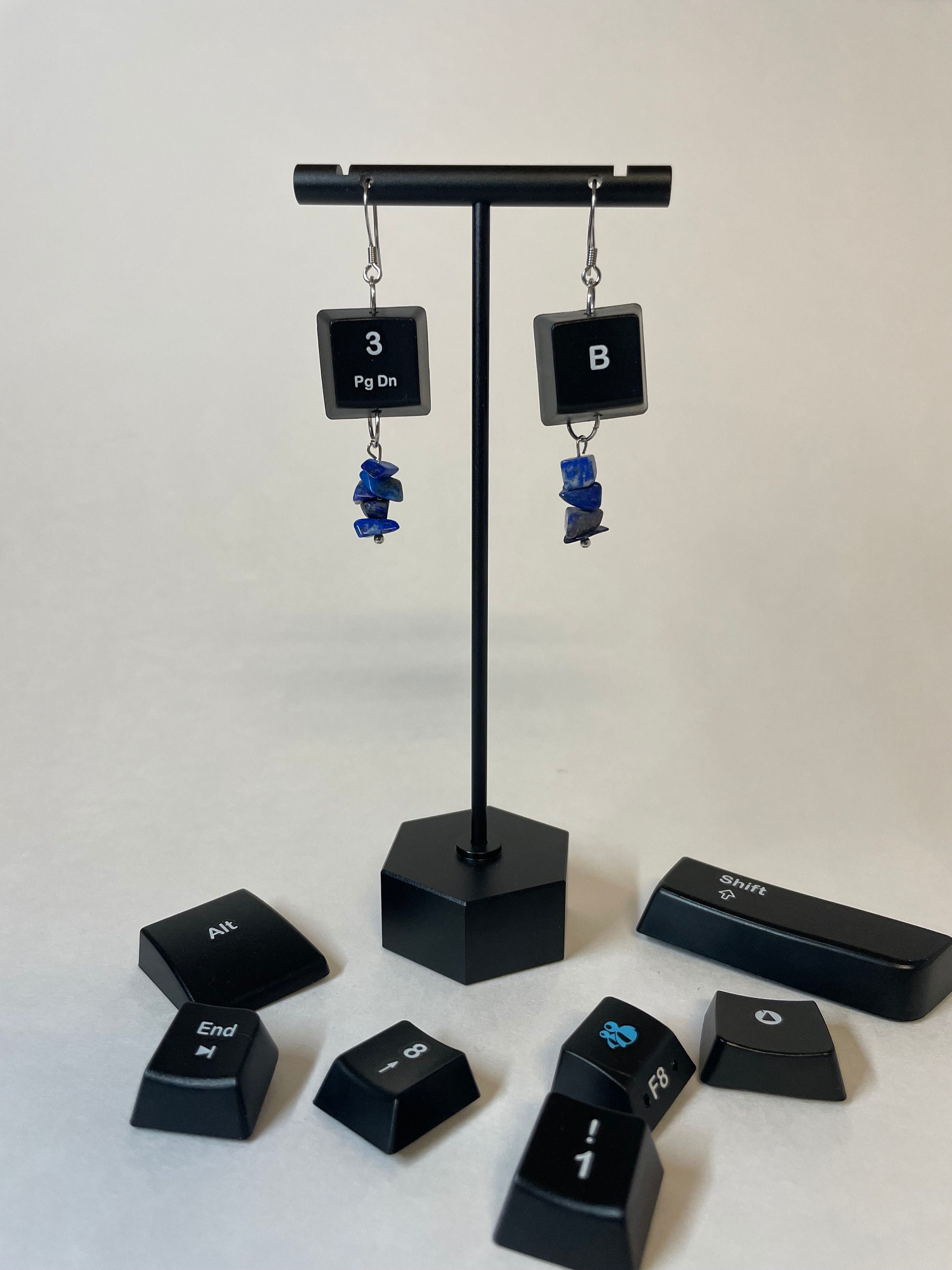 Computer Keyboard Key & Blue Lapis Earrings - Etsy