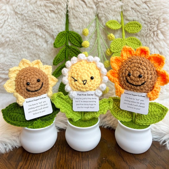 Coffee Gifts Emotional Support Crochet Positive Toy Gifts Funny Crochet ...