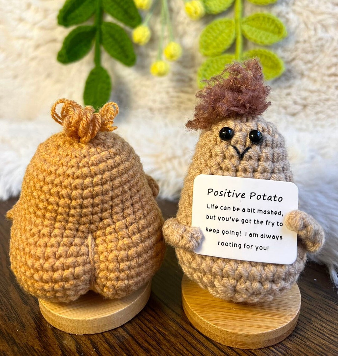 Handmade Crochet Positive Potato - Emotional Support Gift for Coworker ...