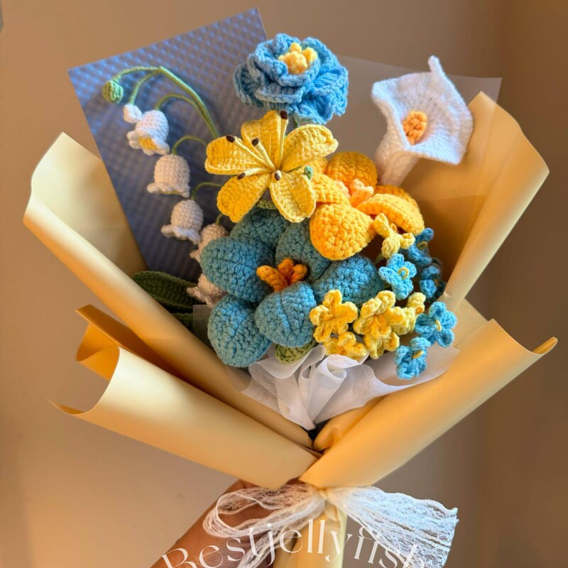 Blue Flower Bouquet - Etsy