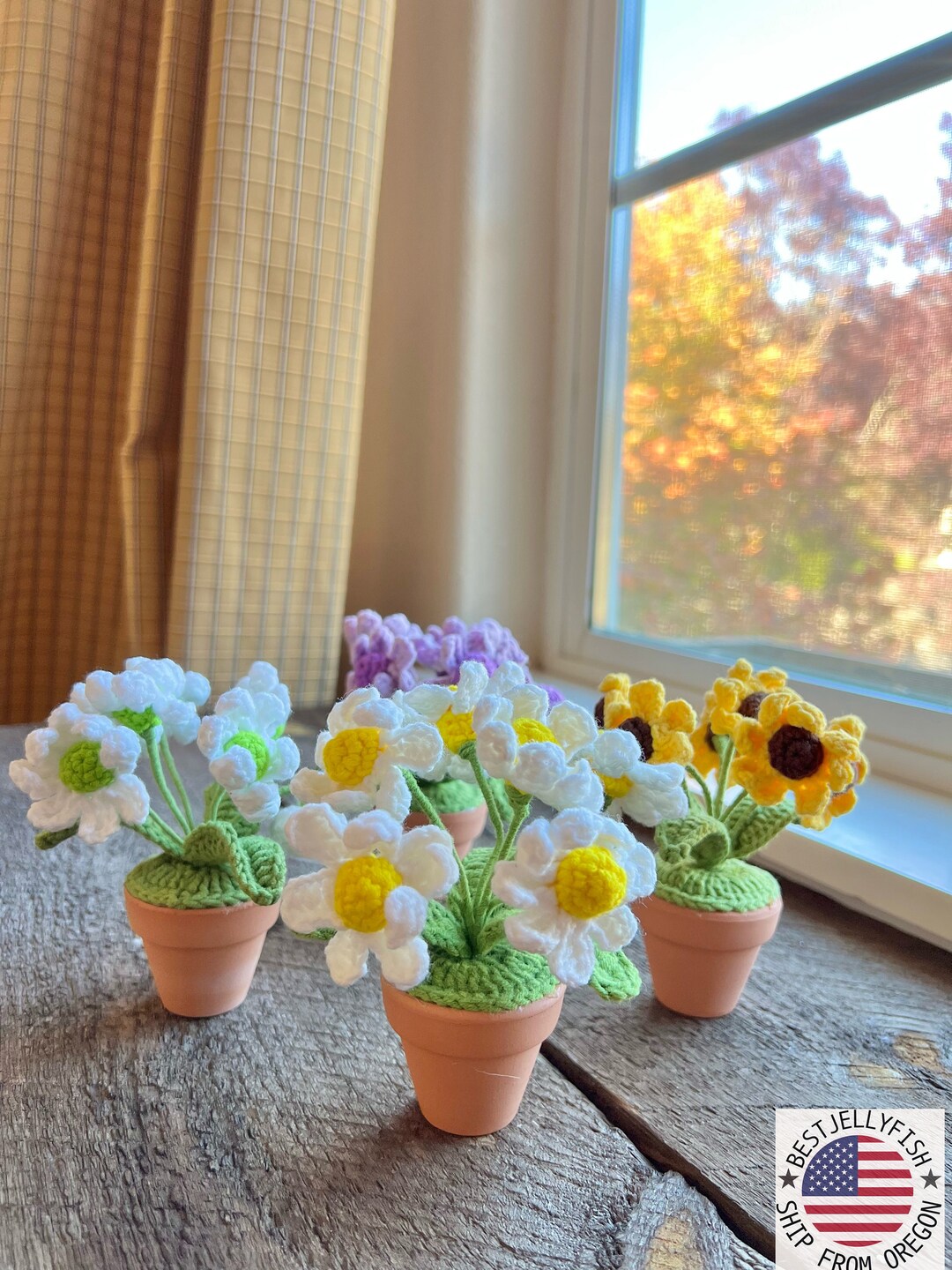 Cute Crochet Daisy Flower Pot Handcrafted Home Decor - Etsy