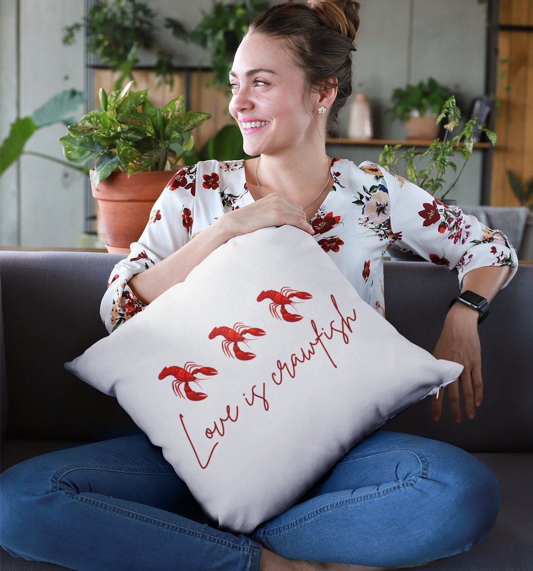 Crawfish is Love Pillow, Crayfish Love, Louisiana Crawfish Pillow ...