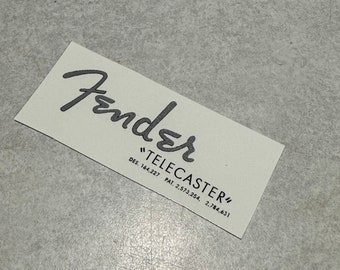 Fender Telecaster Silver Waterslide Headstock Logo With Patent Numbers ...