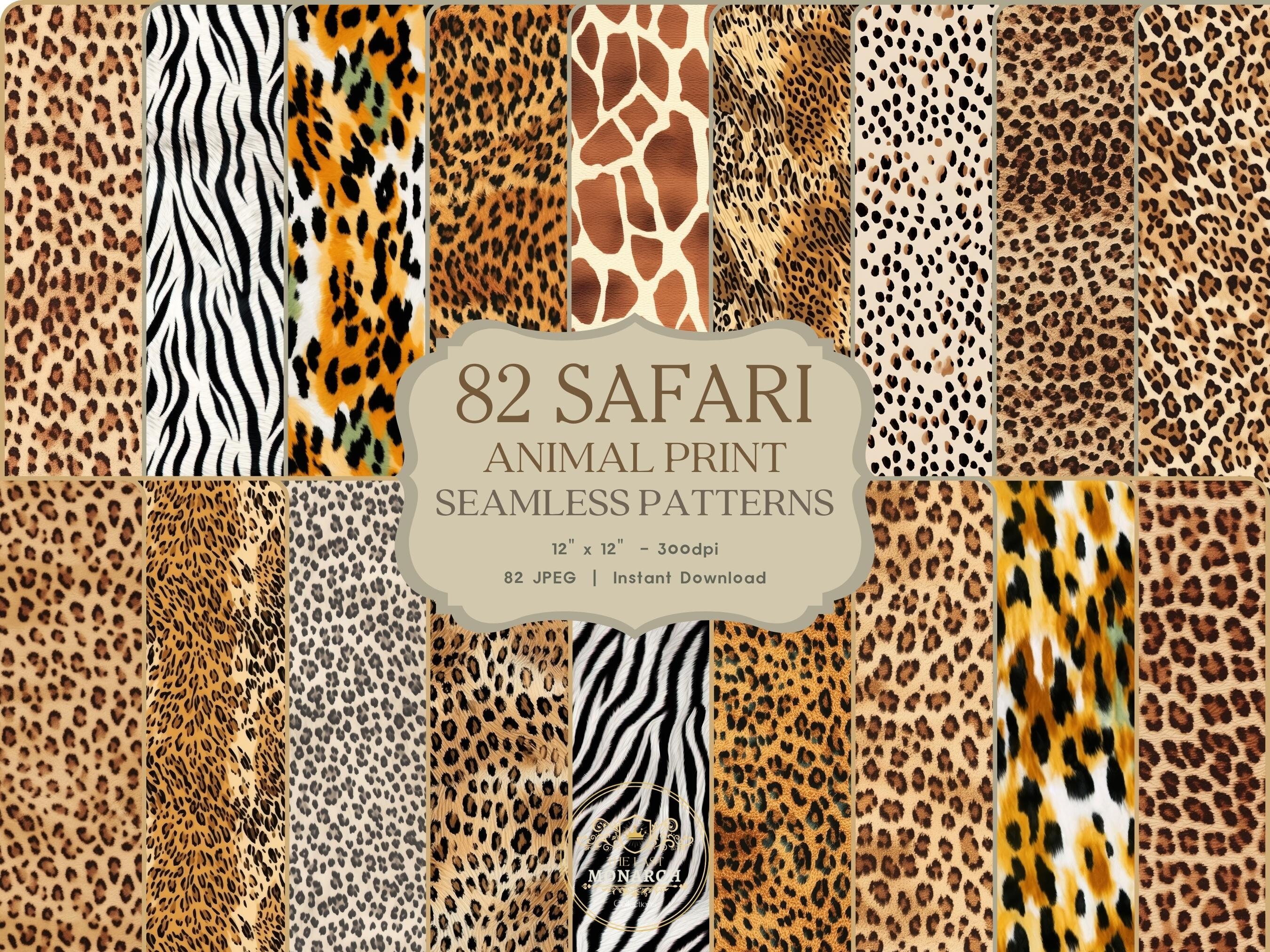 Safari Animal Skin Print Digital Paper Pack Seamless Patterns ...