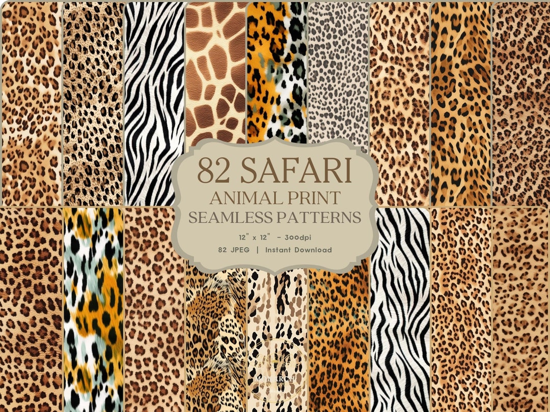 Safari Animal Skin Print Digital Paper Pack Seamless Patterns ...
