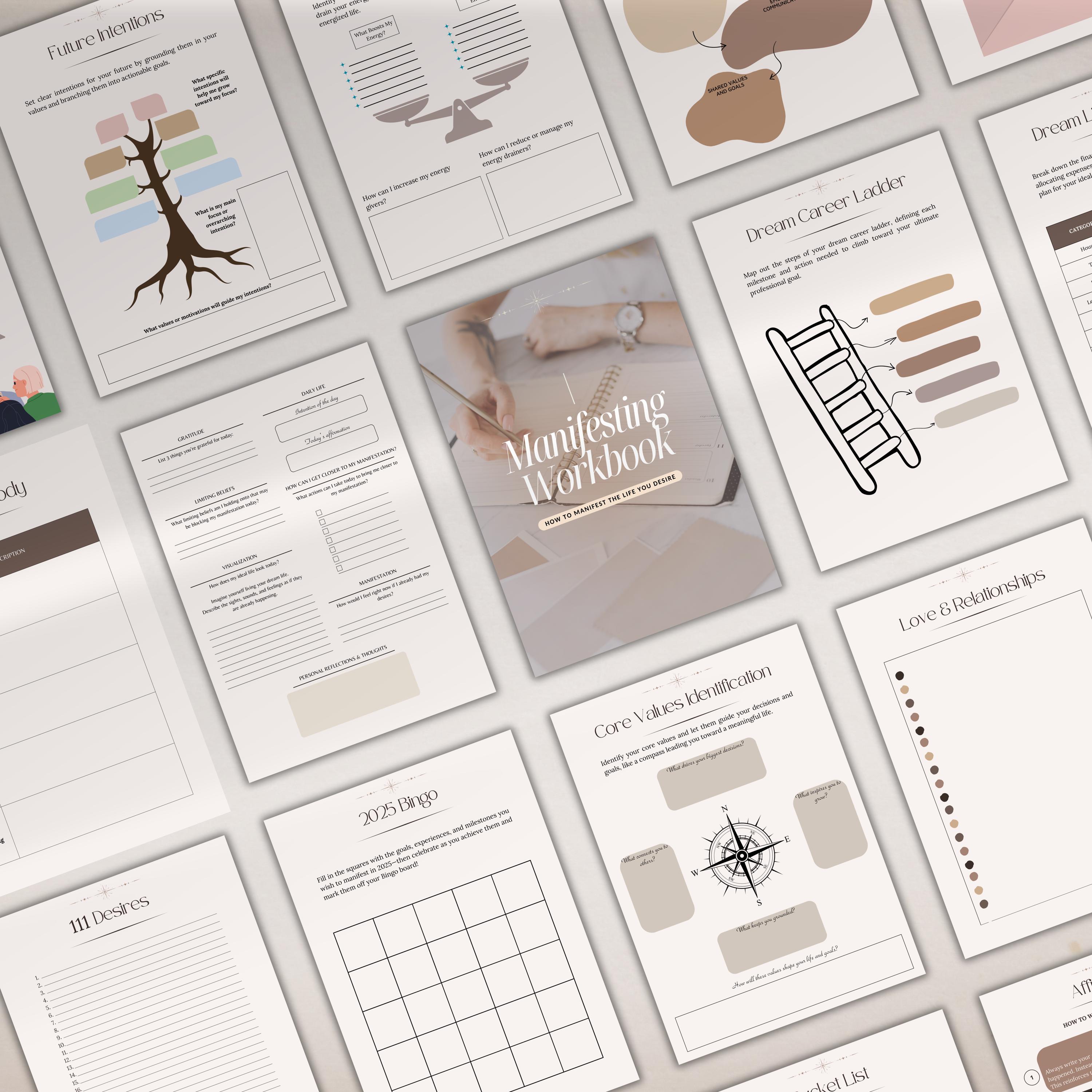 Manifesting Printable Planner, Manifestation Coach Templates, Canva ...