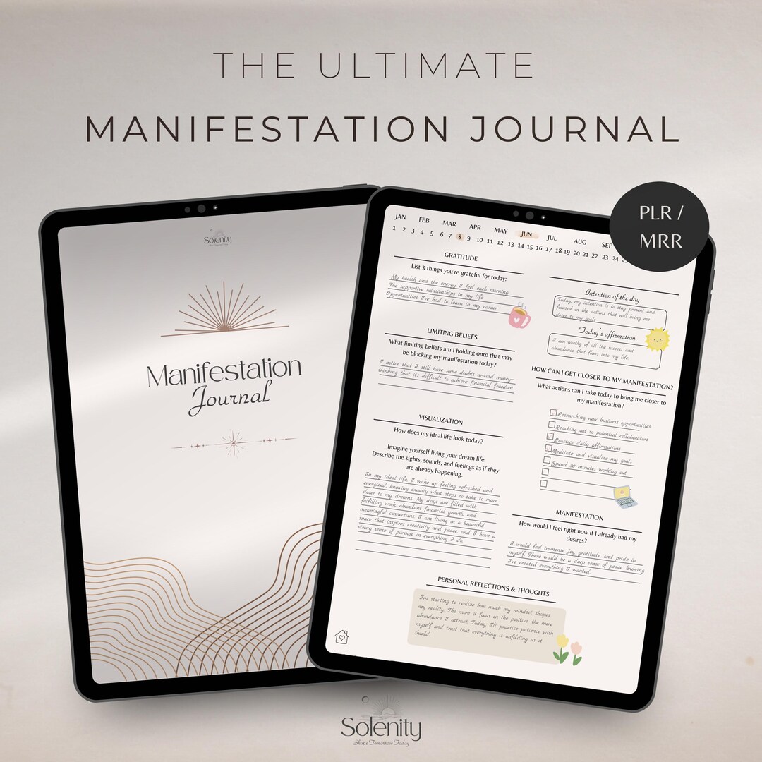 2025 Manifestation Journal PLR MRR, Vision Board Workbook, Law of ...