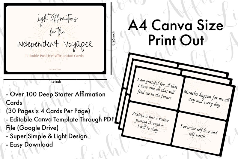 Editable Affirmation Cards | Empower Your Day With Daily Affirmations ...