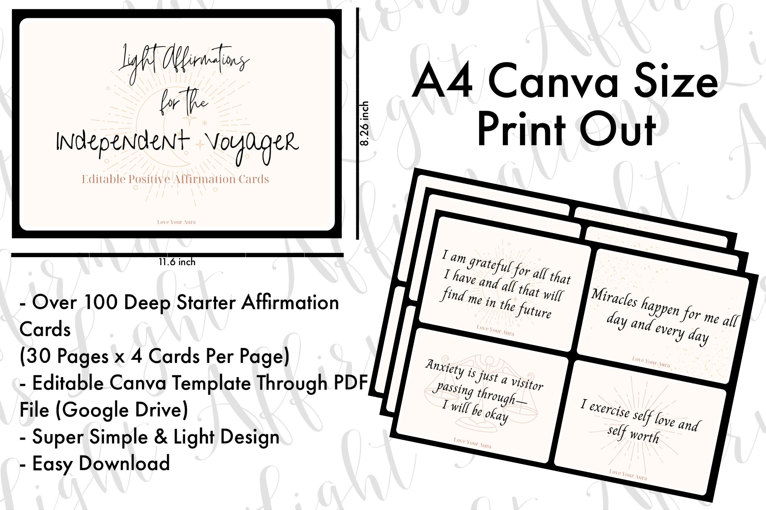 Editable Affirmation Cards | Empower Your Day With Daily Affirmations ...