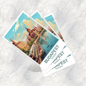Budapest Travel Postcard Art, Hungary Travel Postcard, Budapest Postcar ...