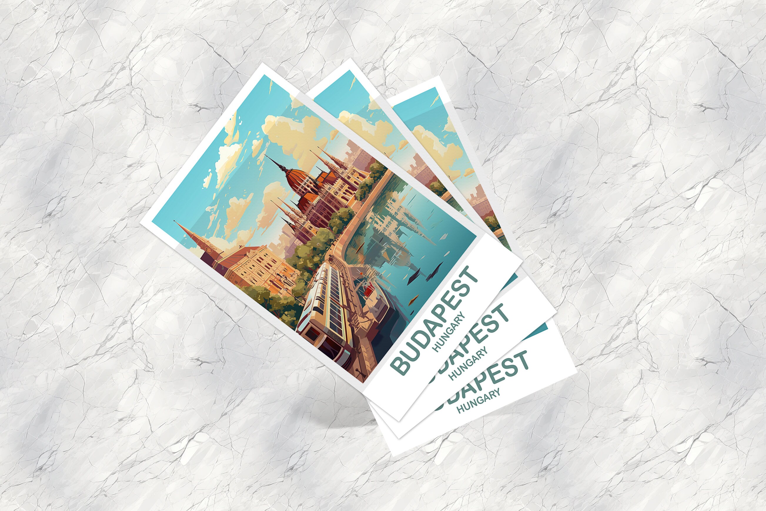 Budapest Travel Postcard Art, Hungary Travel Postcard, Budapest Postcar ...