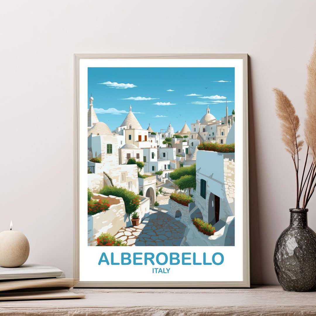 Alberobello Italy Travel Poster, Alberobello Poster Art, Italy Poster ...