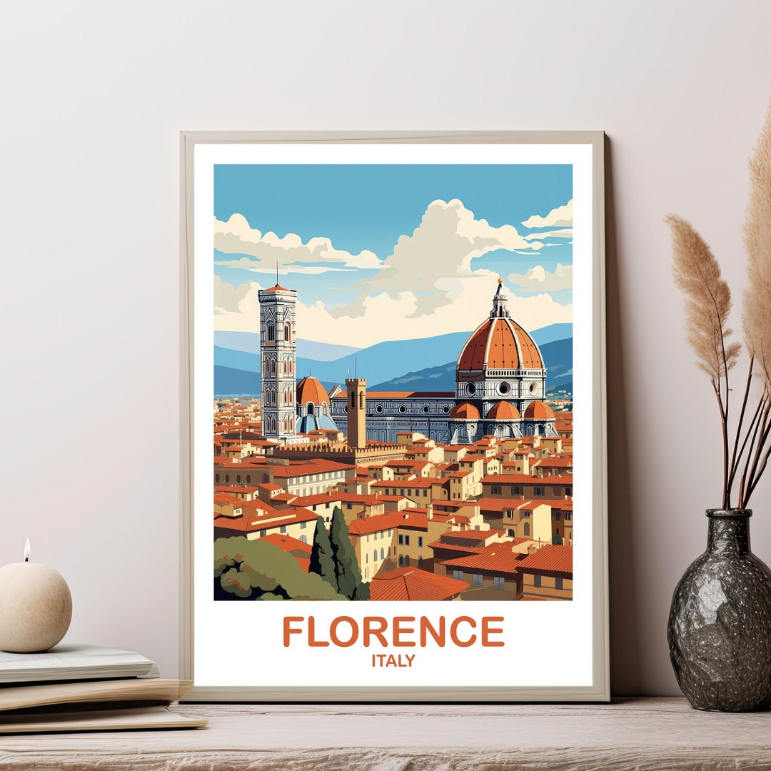 Florence Italy Travel Poster, Florence Travel Art Poster, Italy Travel ...