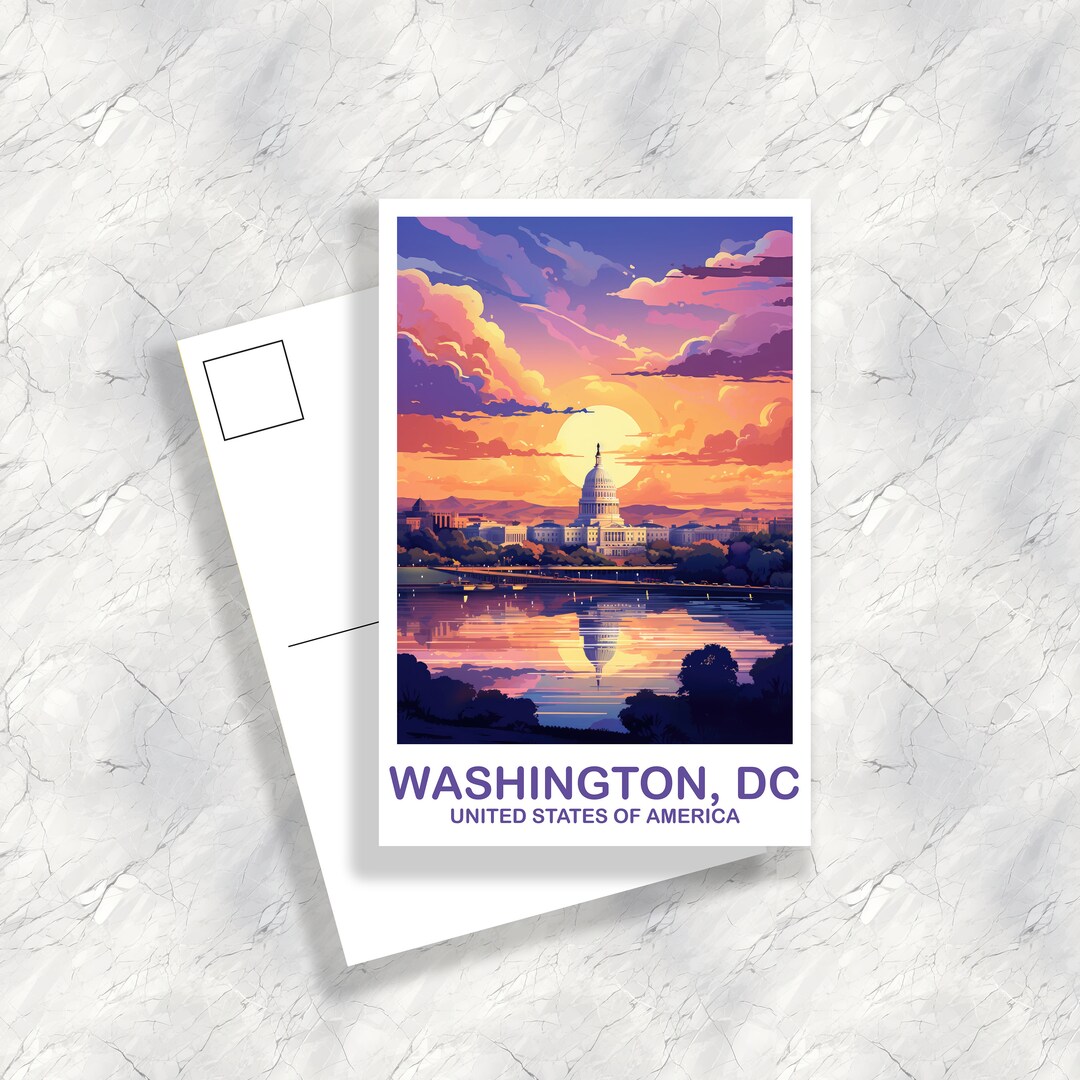 Washington DC Travel Postcard, Washington DC Postcard, White House ...