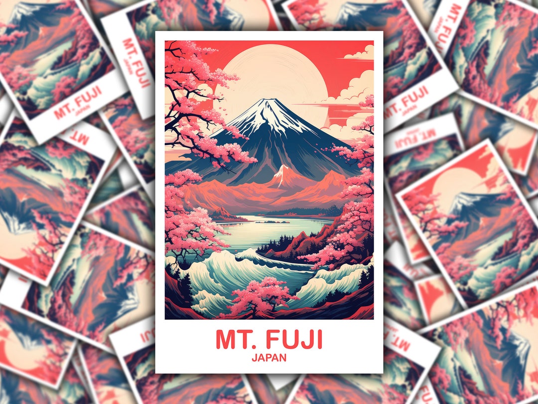 Mt.fuji Travel Sticker, Japan Wall Art Sticker, Travel Wall Art ...