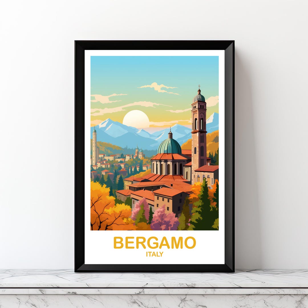 Printable Bergamo Travel Wall Art, Digital Italy Travel Art, Italy ...