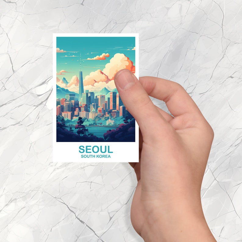 Seoul Korea Travel Sticker, Seoul Skyline, Korea Sticker, Seoul Sticker ...