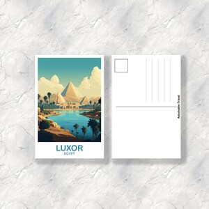 Luxor Eygpt Travel Postcard Art, Luxor Skyline, Egypt Postcard, Travel ...