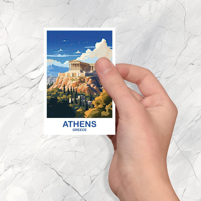 Athens Greece Travel Sticker Art, Athens Travel, Athens Sticker, Greece ...