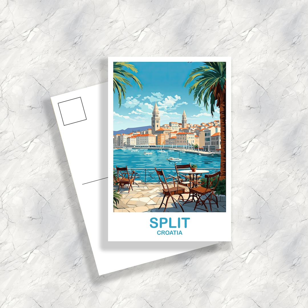 Split Croatia Travel Postcard, Split Travel Art, Croatia Postcard ...