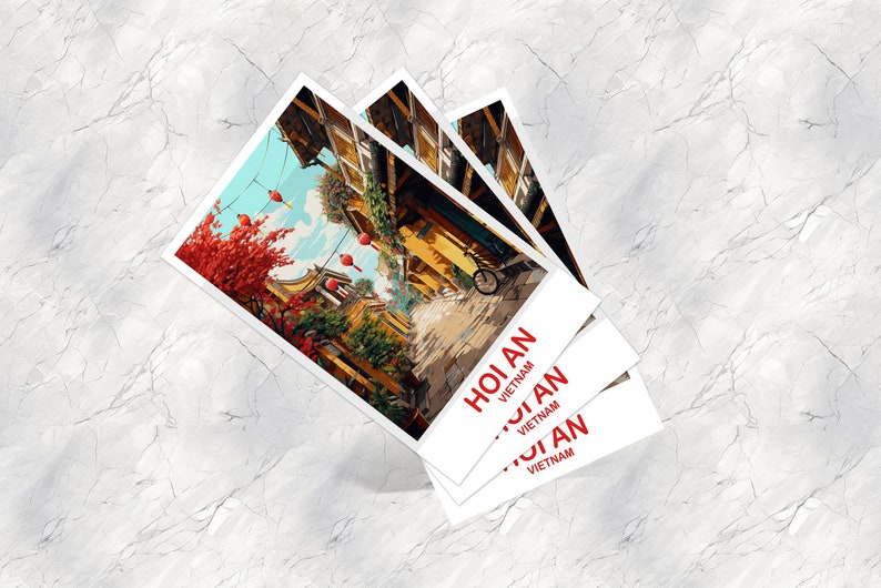 Hoi an Vietnam Postcard Art, Hoi An, Vietnam Travel Postcard, Asia ...