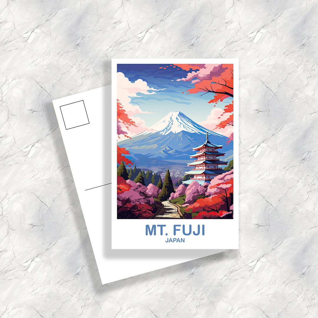 Mt.fuji Travel Postcard, Japan Wall Art Postcard, Travel Wall Art ...