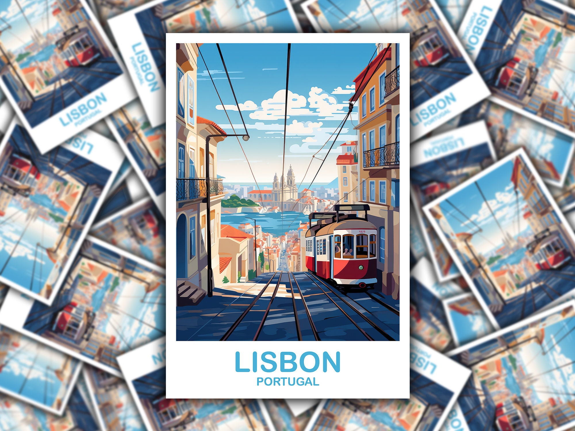 Lisbon Travel Sticker Art, Portugal Travel Sticker Art, Lisbon Wall Art ...