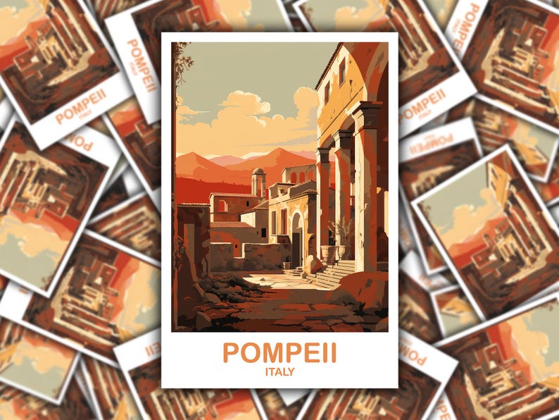 Pompeii Italy Travel Sticker Decal, Pompeii Travel Sticker Italy Decal ...