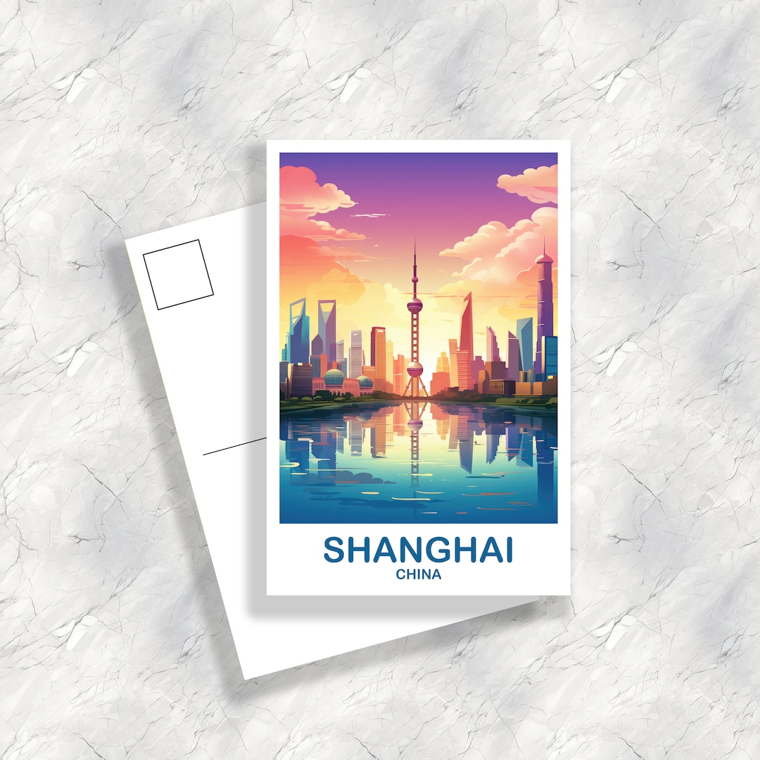 Shanghai China Travel Postcard, Shanghai Postcard, Travel Card, Travel ...