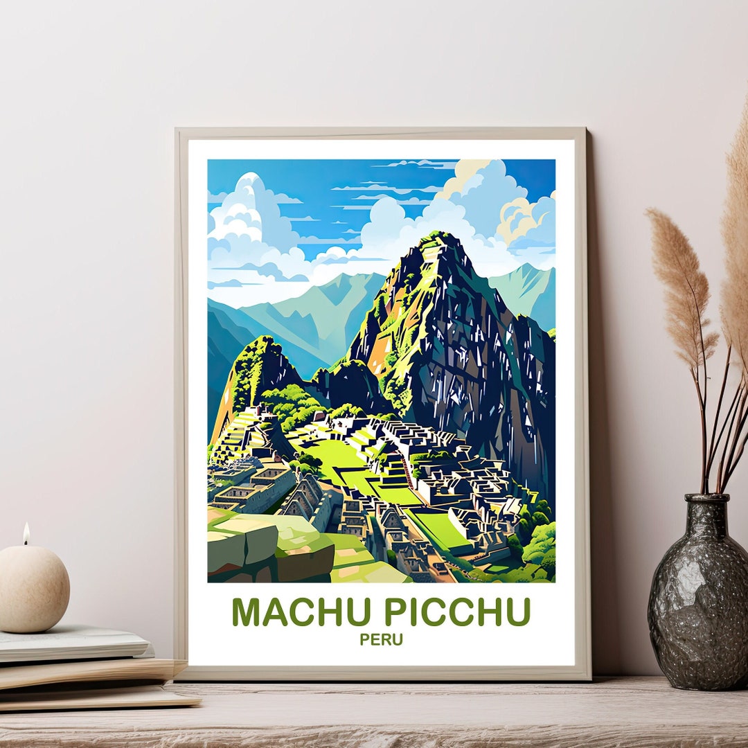 Machu Picchu Travel Poster, Puru Wall Art, Machu Picchu Wall Art, Peru ...