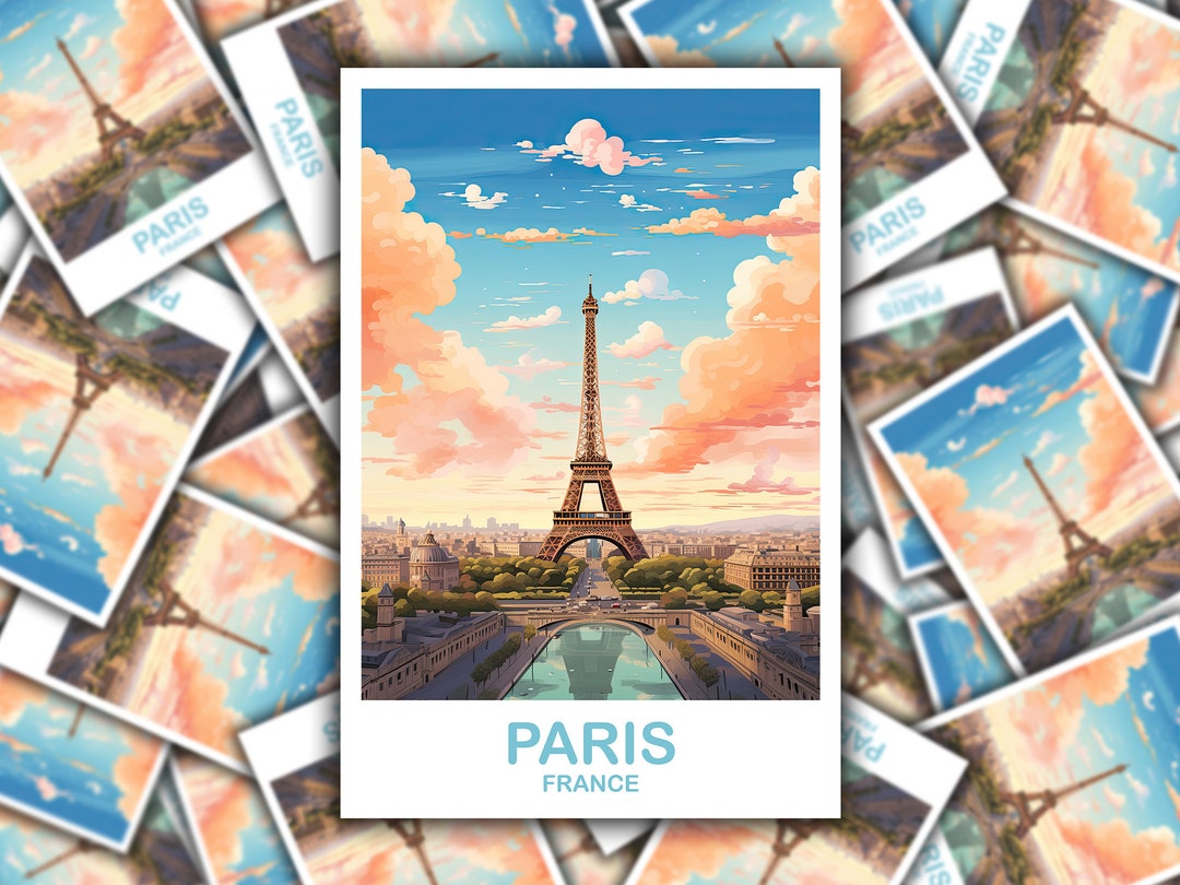 Paris Travel Sticker Art, Paris Skyline, Paris Sticker, Paris France ...