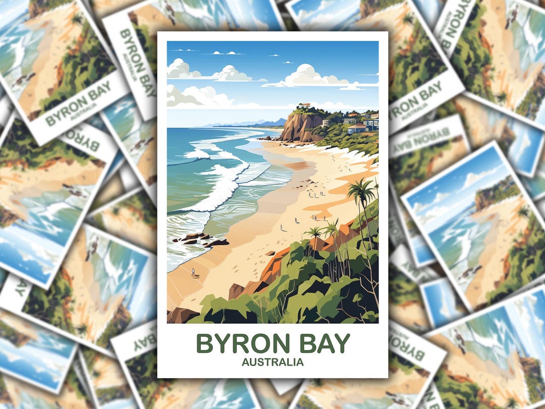 Byron Bay Australia Sicker Travel Art, Australia Travel Art Byron Bay ...