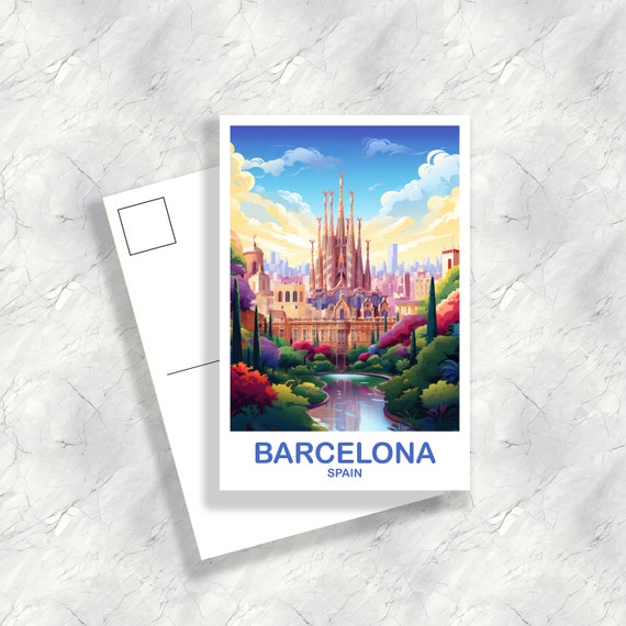 Barcelona Spain Postcard World: Vintage Sagrada Familia Postcard