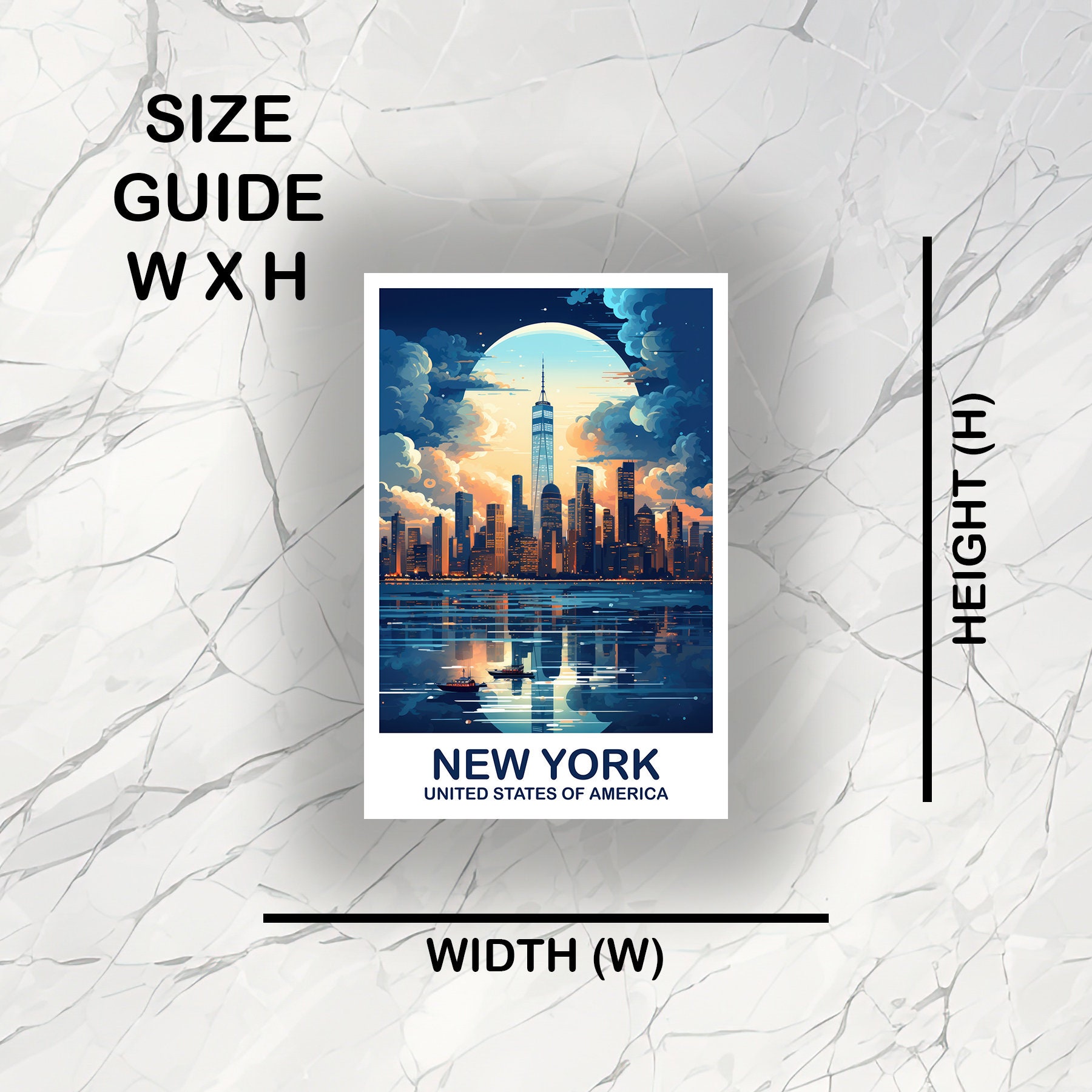 New York Travel Sticker, Manhattan Skyline Sticker, New York Sticker ...