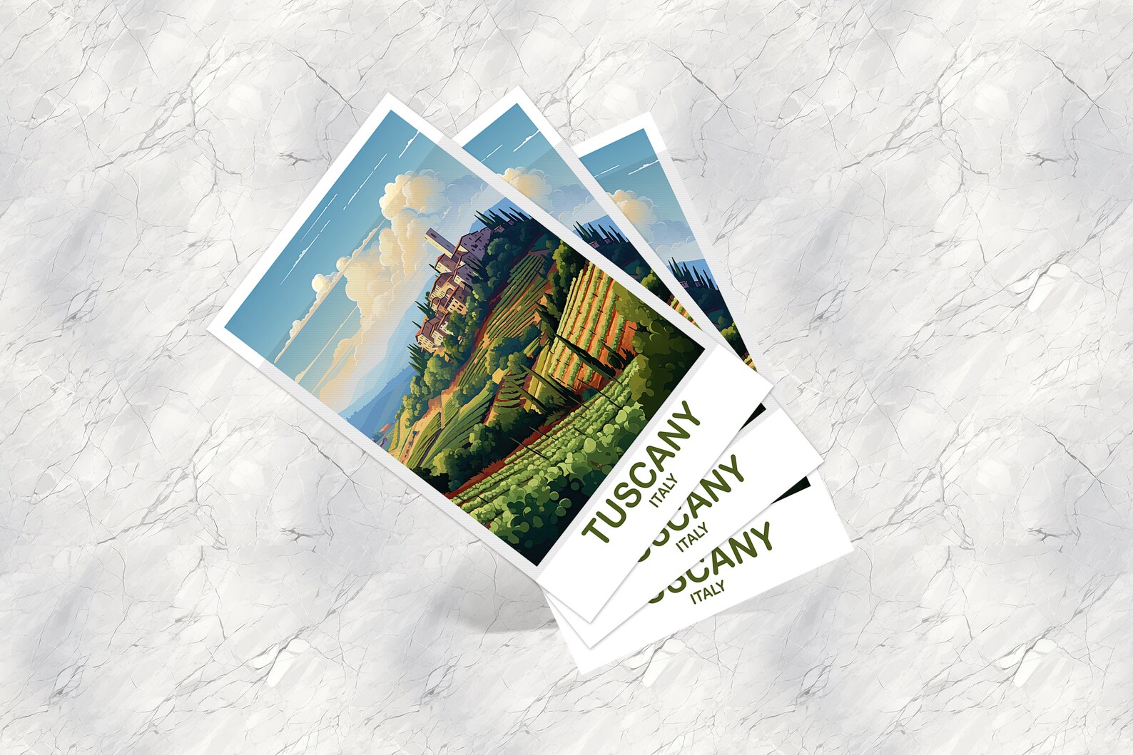 Tuscany Travel Postcard Art, Italy Travel Postcard, Tuscany Postcard ...