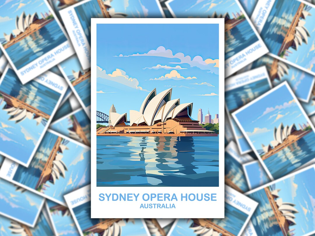 Sydney Opera House Travel Sticker, Australia Travel Sticker Art, Sydney ...