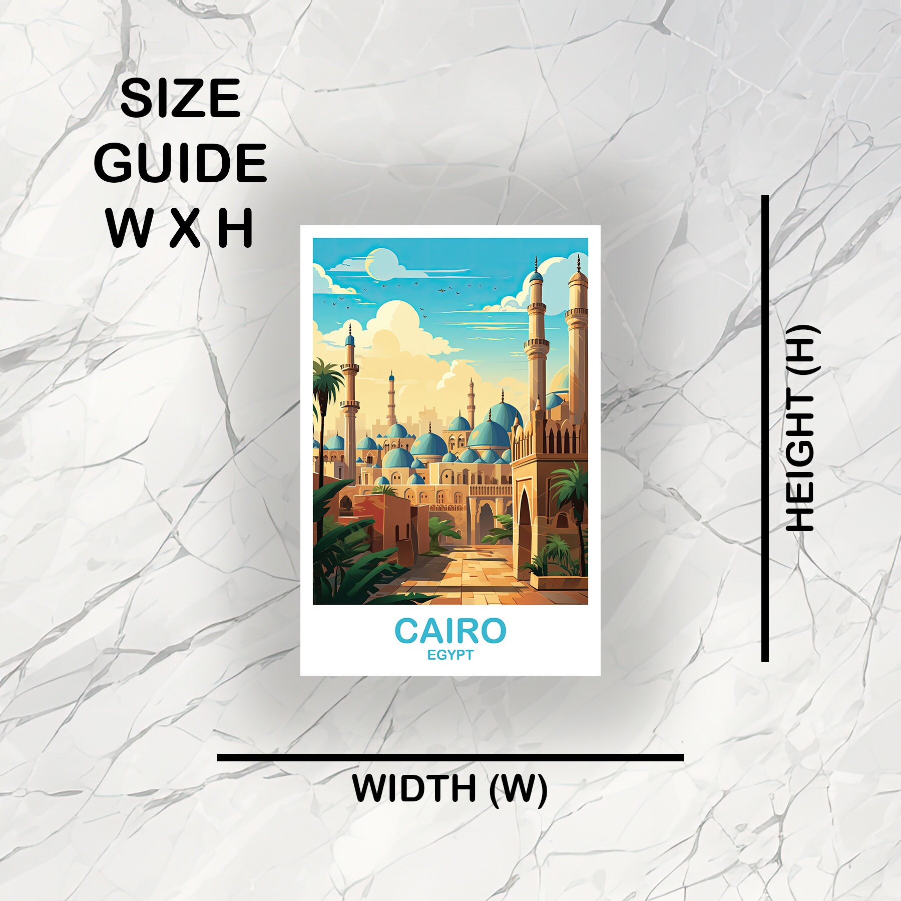 Cairo Travel Sticker Art, Egypt Skyline, Cairo Egypt Sticker Art, City ...