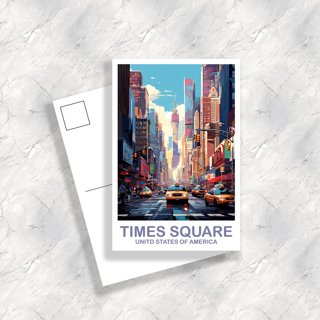 Times Square Travel Postcard, Times Square Postcard, New York Postcard ...