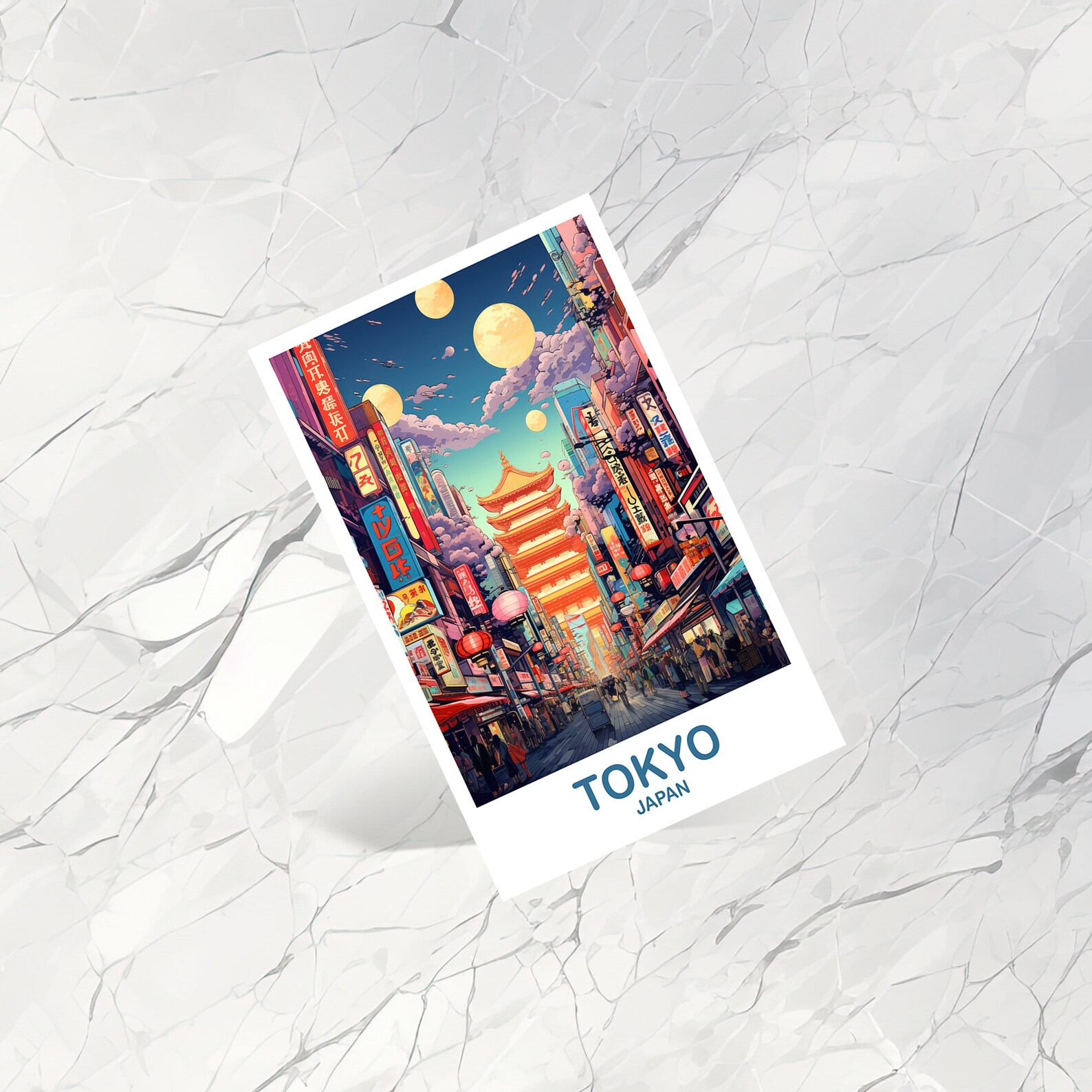 Tokyo Travel Art Postcard, Tokyo Skyline, Japan Wall Art Postcard, City ...