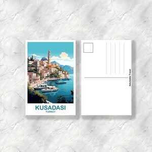 Kusadasi Turkey Travel Postcard Art, Kusadasi Turkey Postcard Turkey ...